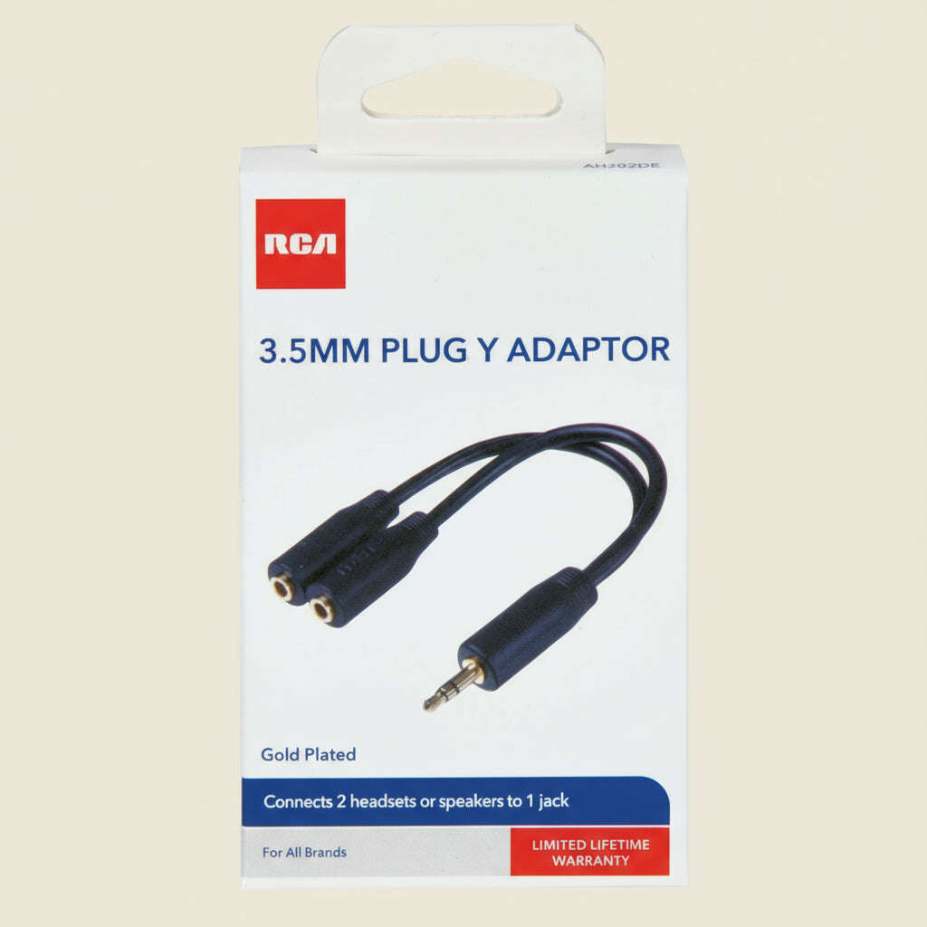 RCA 3-Inch Single 3.5mm Male to Dual 3.5mm Female Y-Adapter – COLO