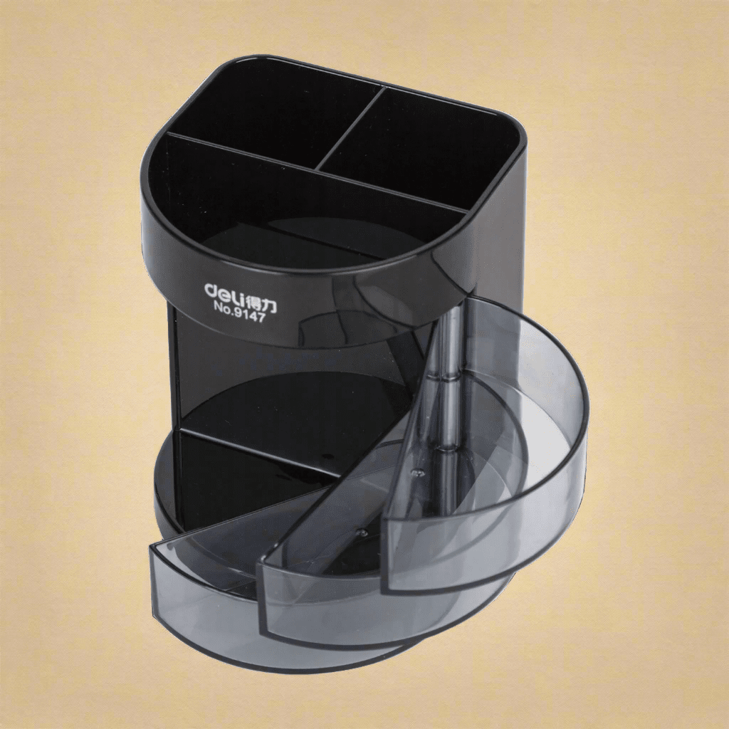 DELI Rotating Desk Organizer with Stapler Set – Multi-Functional Stati ...